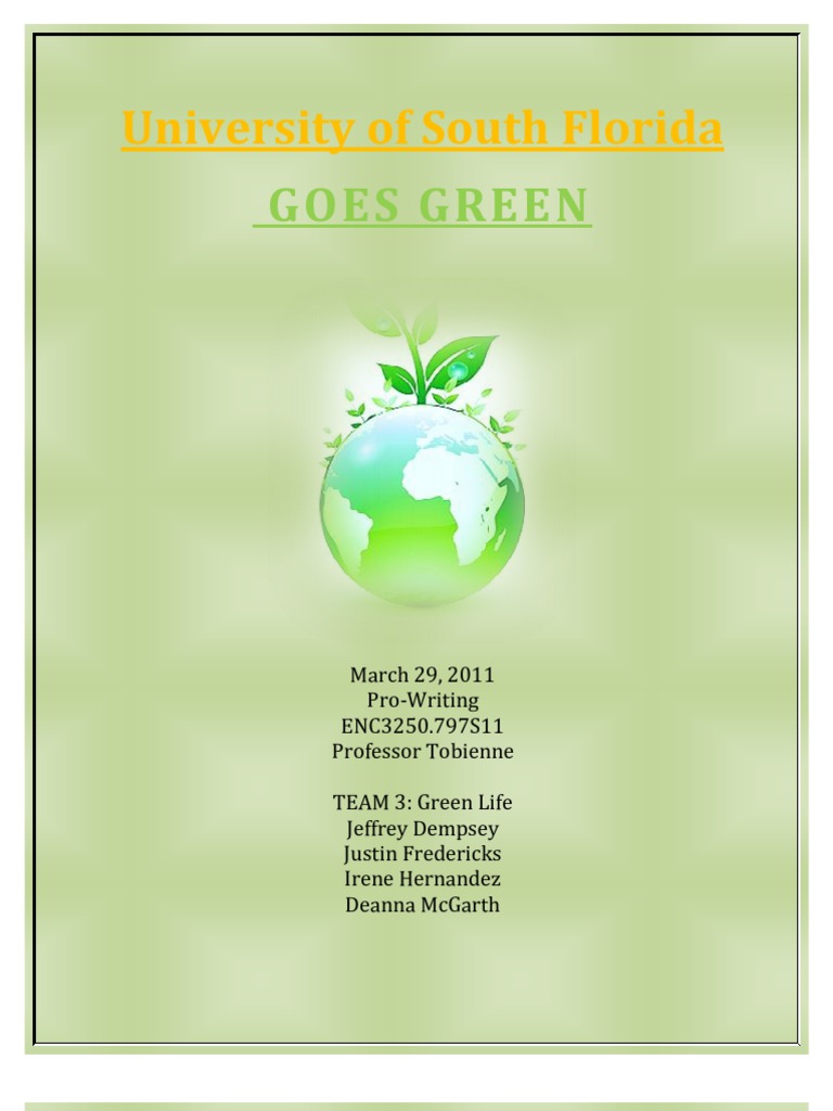 Team 3 - USF Going Green White Paper Project | PDF | Green Building ...