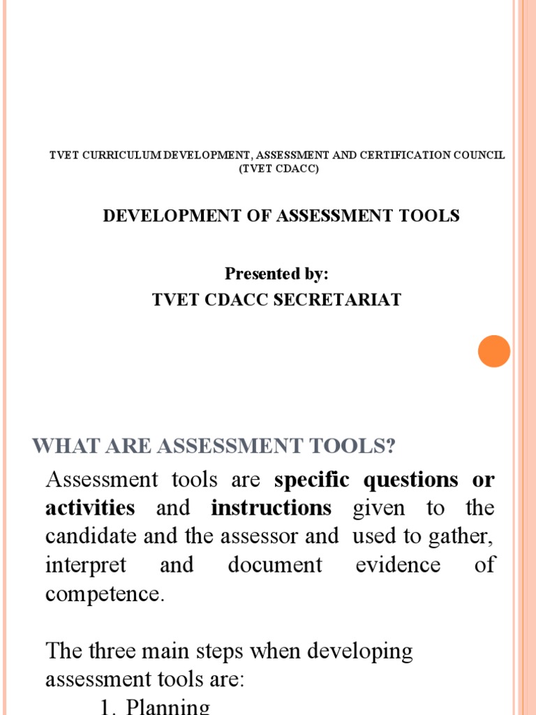 CONTENT - Designing and Developing Assessment Tools | PDF | Educational ...