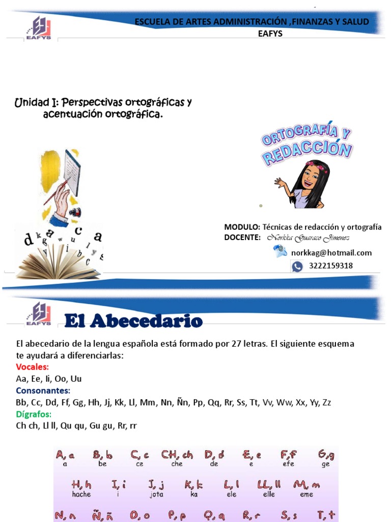 Unidad I Ortografia PDF | PDF | Ortografía | Vocal