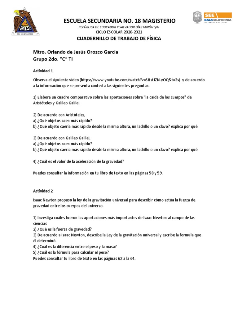 Hojas De Trabajo Sobre La Gravedad Hoja De Ejercicios De Rueda De