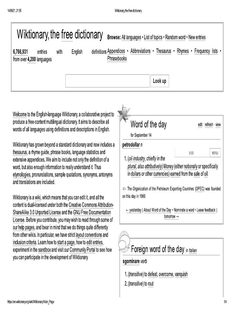 Wiktionary, The Free Dictionary | PDF