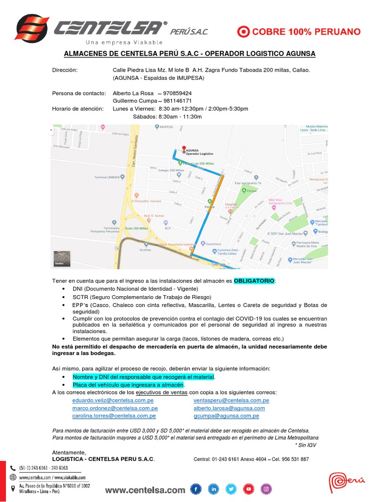 Requisitos de Ingreso y Recojo en Almacenes Centelsa Perú | PDF | Negocios