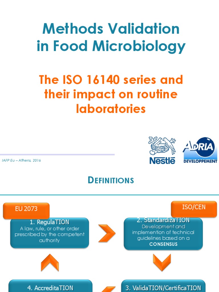Methods Validation in Food Microbiology: The ISO 16140 Series and Their Impact On Routine ...
