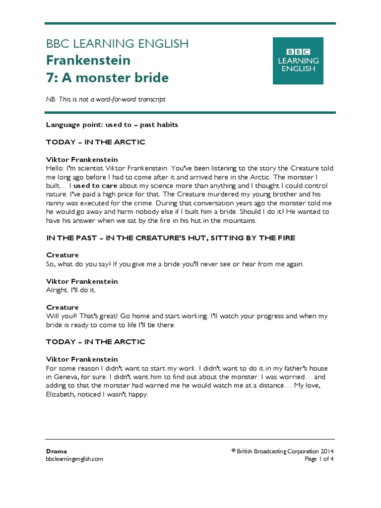 BBC Frankenstein Ep7 Script | PDF | Mystery, Thriller & Crime Fiction