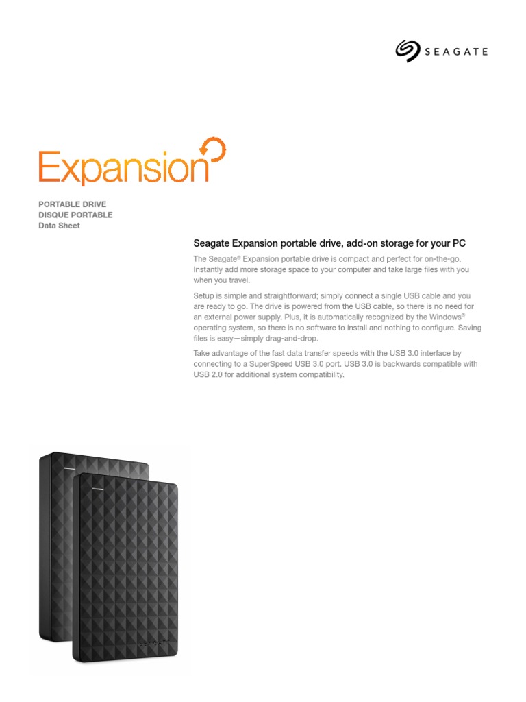 SEAGATE STEA4000400 (2017) Data Sheet | PDF | Usb | Byte