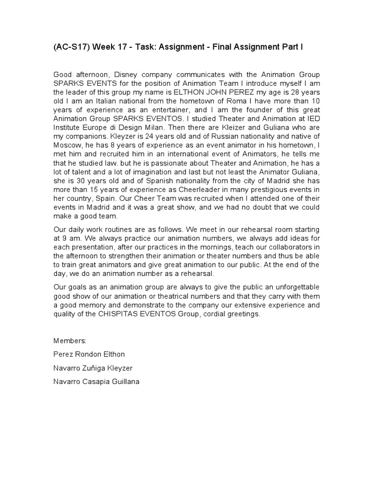 (AC-S17) Week 17 - Task: Assignment - Final Assignment Part I | PDF