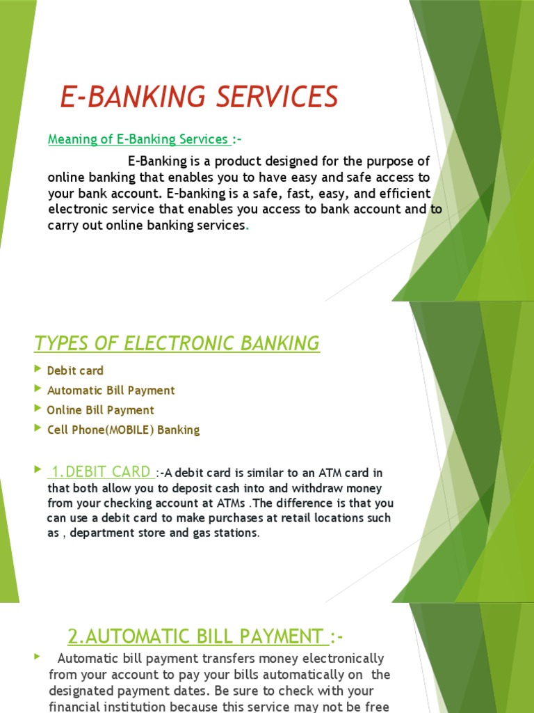 E Banking Services | PDF