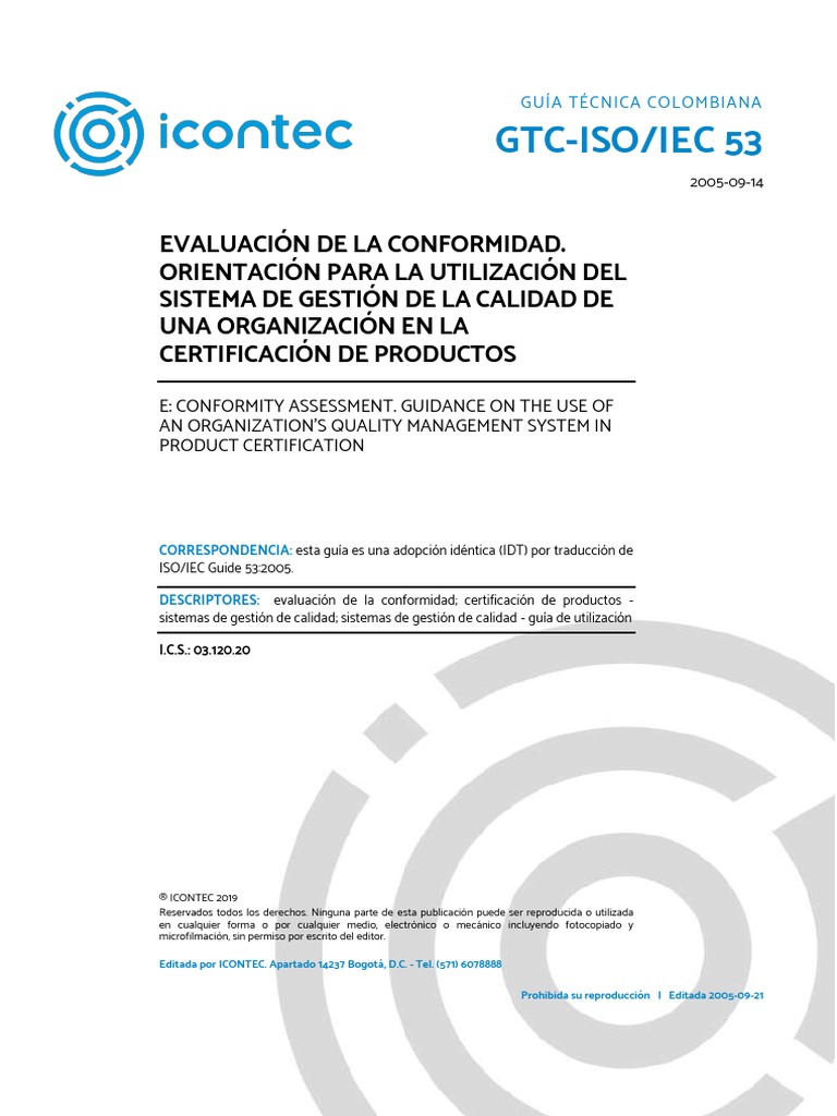 GTC Iso Iec 53 2005 | PDF | Calidad (comercial) | Gestión de la calidad
