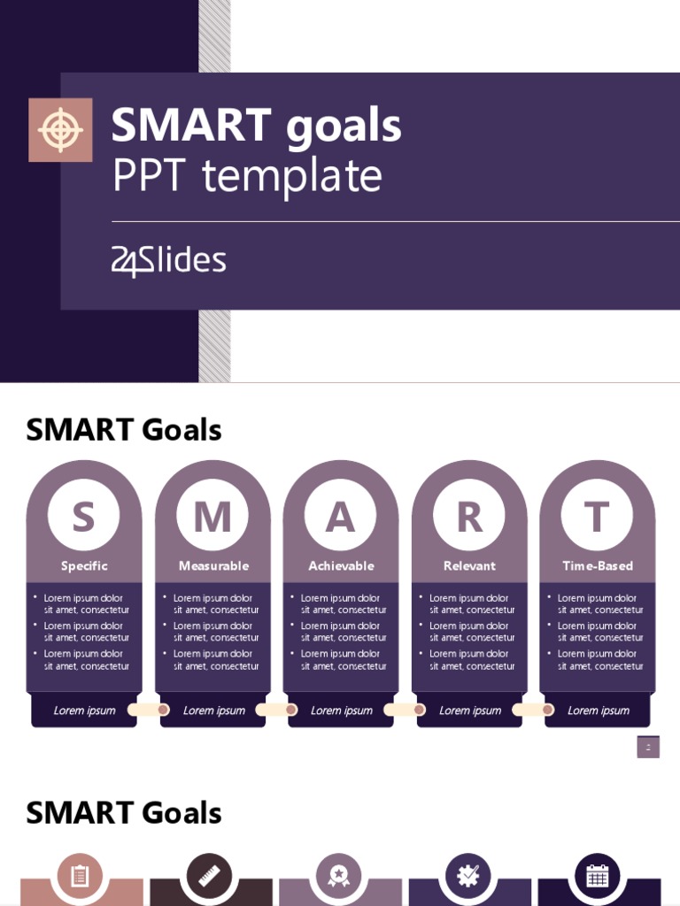 SMART Goals: PPT Template | Download Free PDF | Text