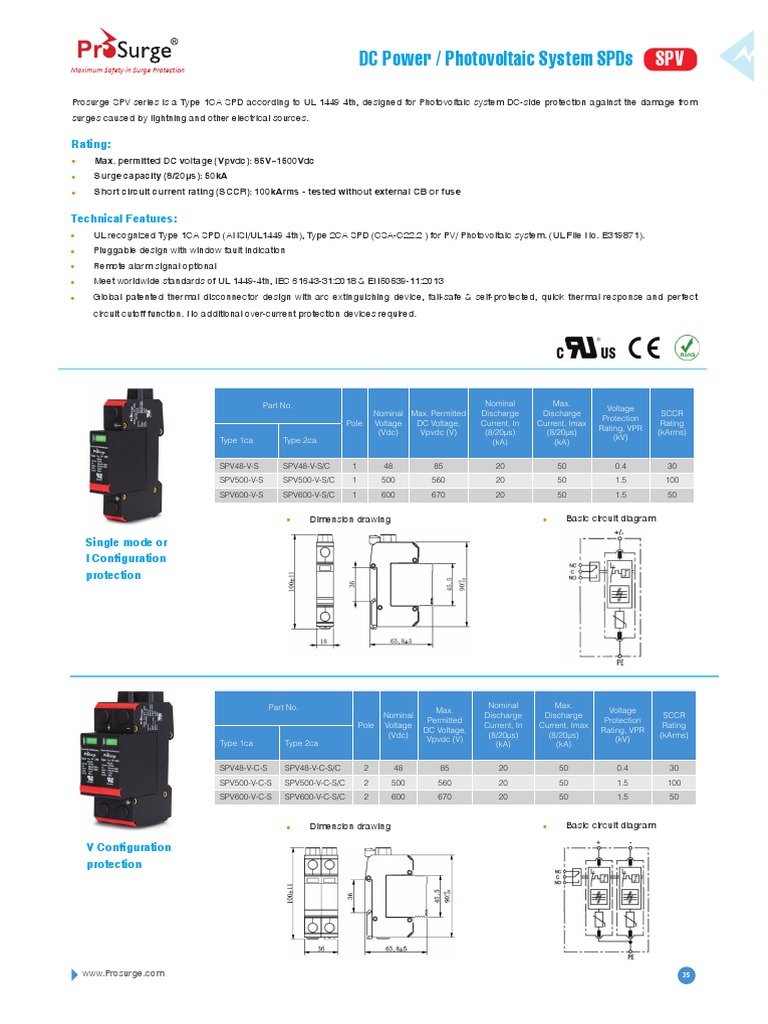 Photovoltaic Surge Protection Guide | PDF | Photovoltaic System | Fuse ...