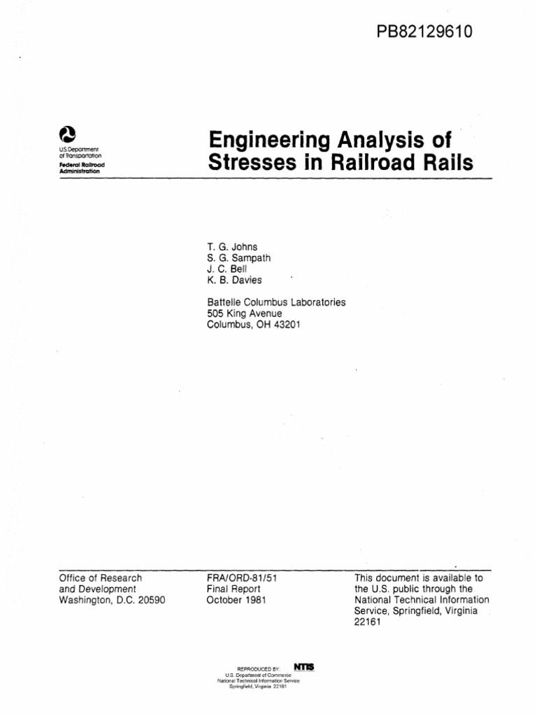 Engineering Analysis of Stresses in Railroad Rails | PDF | Stress ...