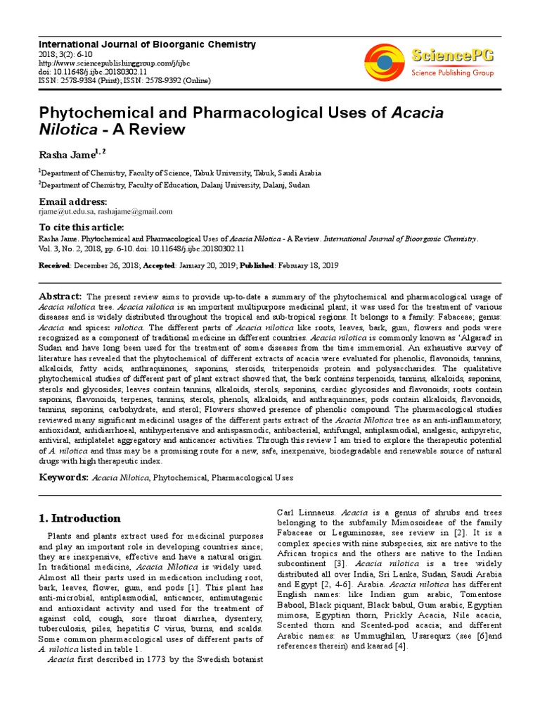 Phytochemical and Pharmacological Uses of Acacia | PDF | Polyphenol ...