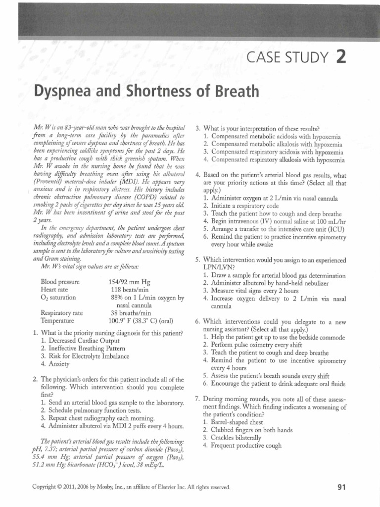 2 - Dyspnea and Shortness of Breath Case Study | PDF