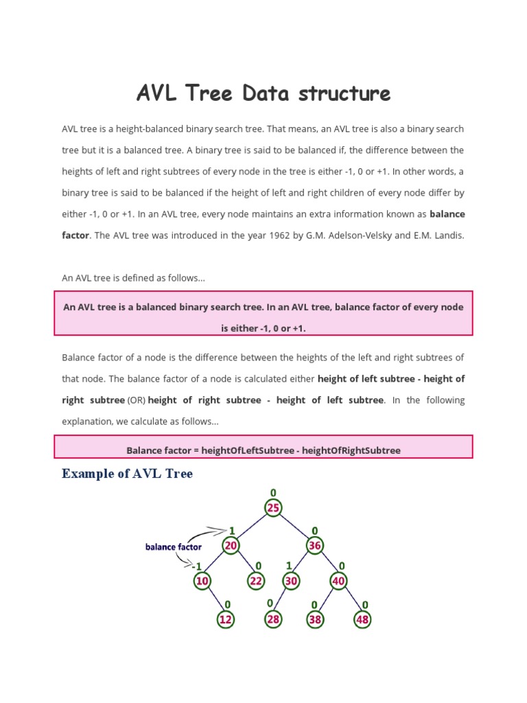 Avl Tree Data Structure Pdf Computer Data Computer Programming 