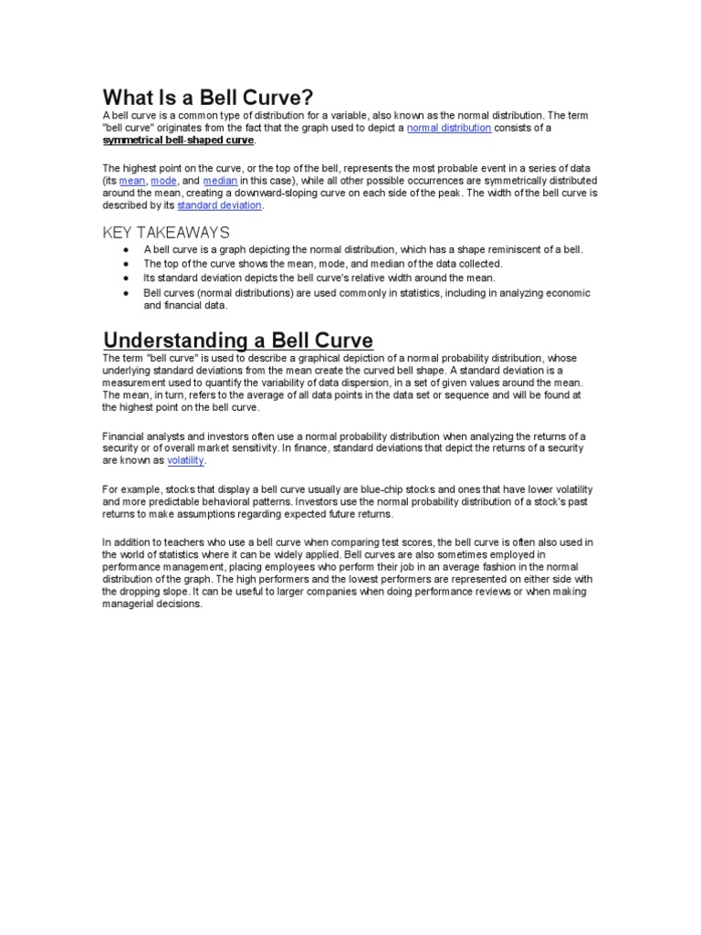 What Is A Bell Curve?: Key Takeaways | PDF | Normal Distribution | Mean