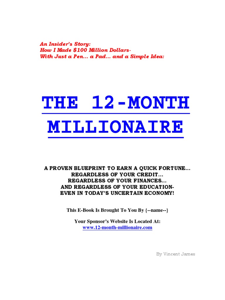 The 12 Month Millionaire | PDF | Sales | Mail