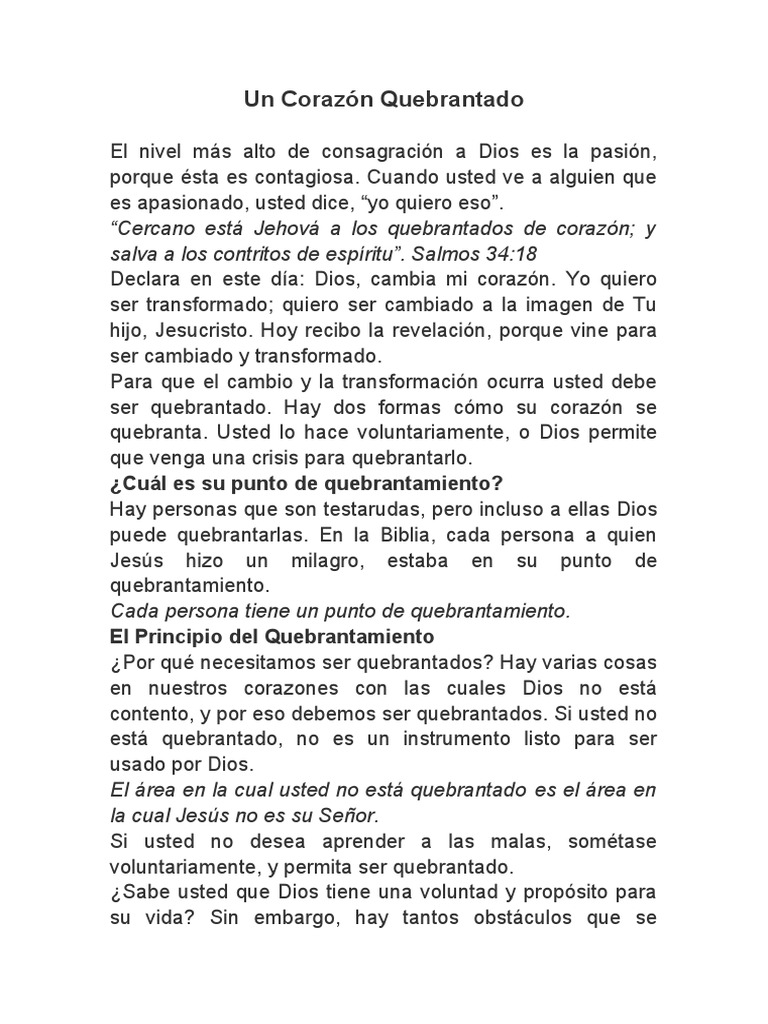 Un corazón rendido a Dios | PDF | Oración | Jesús