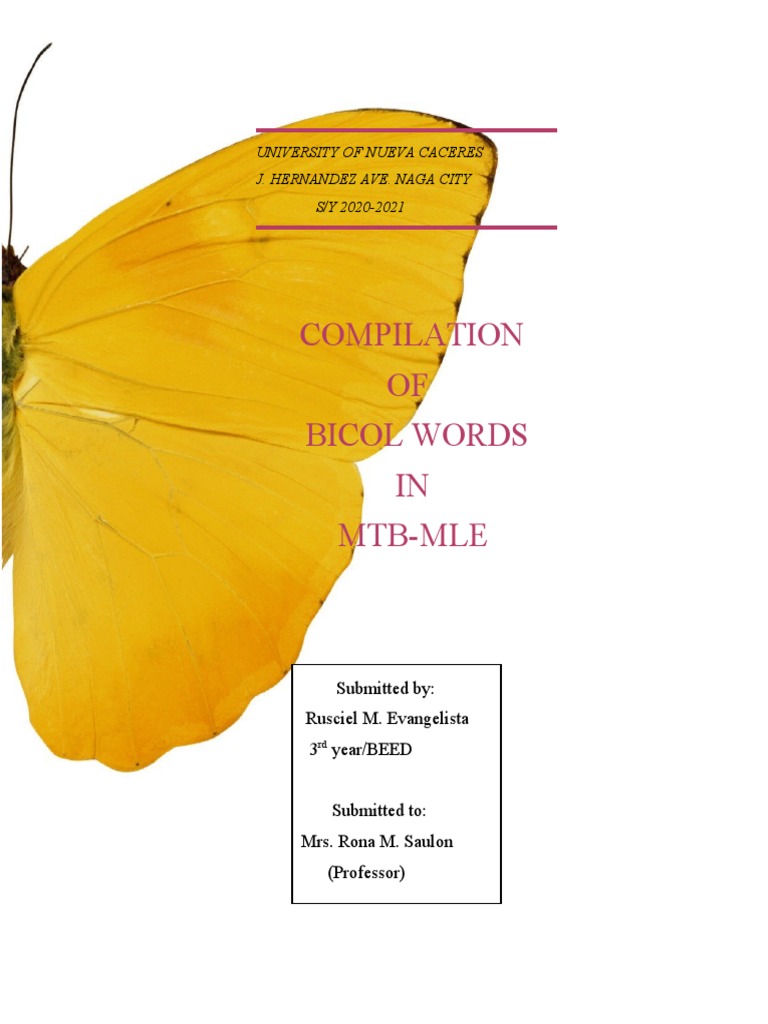 100 Bicol Words - MTB-MLE | PDF