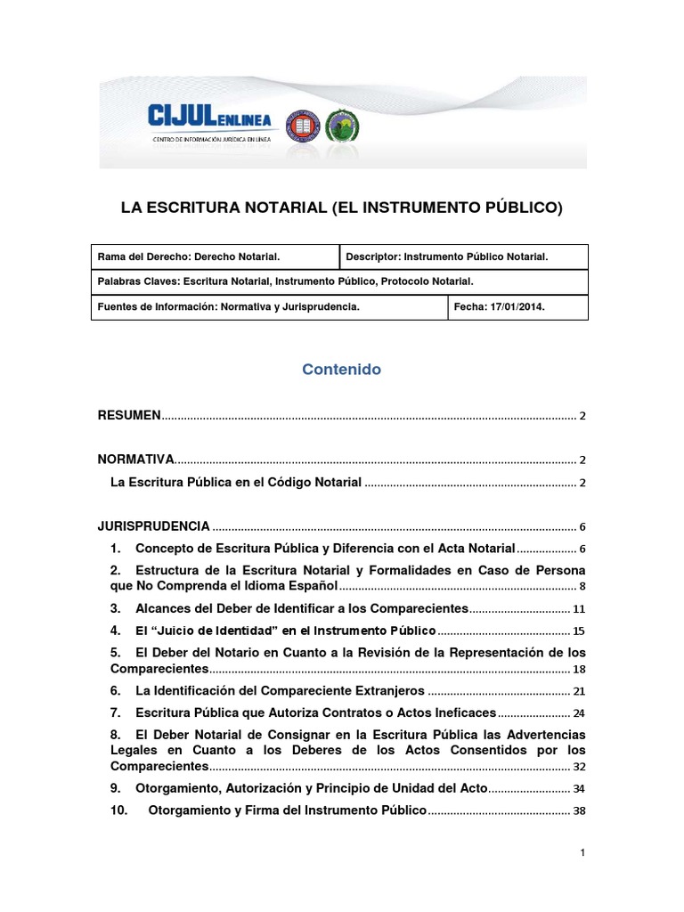 La Escritura Notarial (El Instrumento Publico) | PDF | Ley común | Justicia
