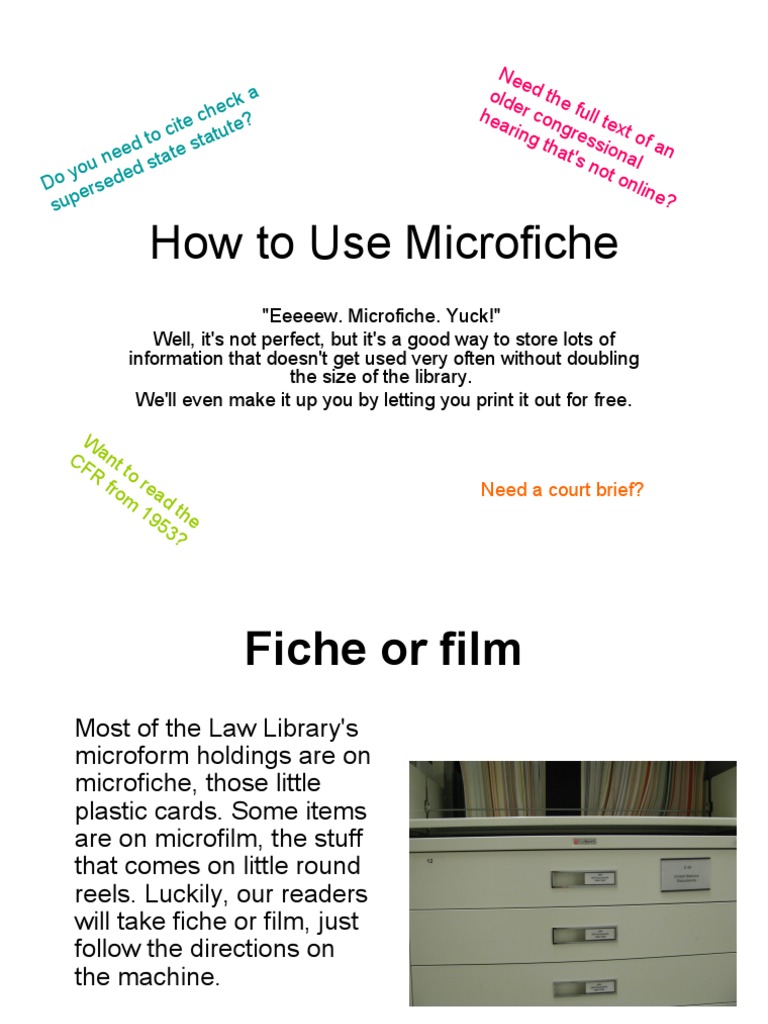 how to use microfiche | Microform | Equipment