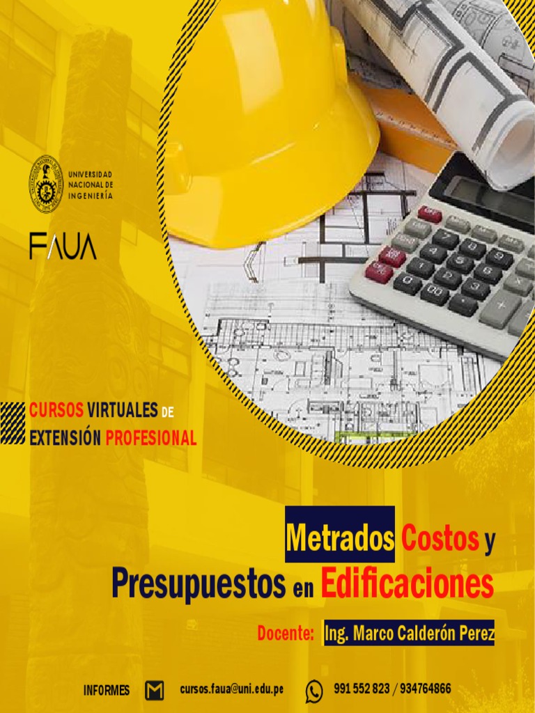 Brochure Metrados Costos y Presupuestos en Edificaciones | PDF | Presupuesto | Ingeniería