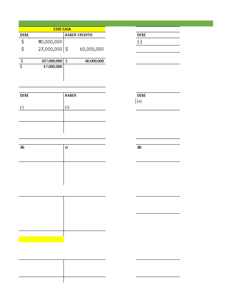 Formato de Cuentas T para Imprimir | PDF