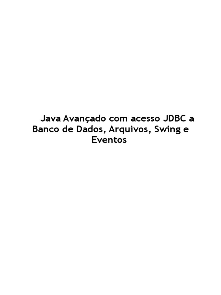 Java SE - Banco de Dados e Swing | Download grátis PDF | Classe ...