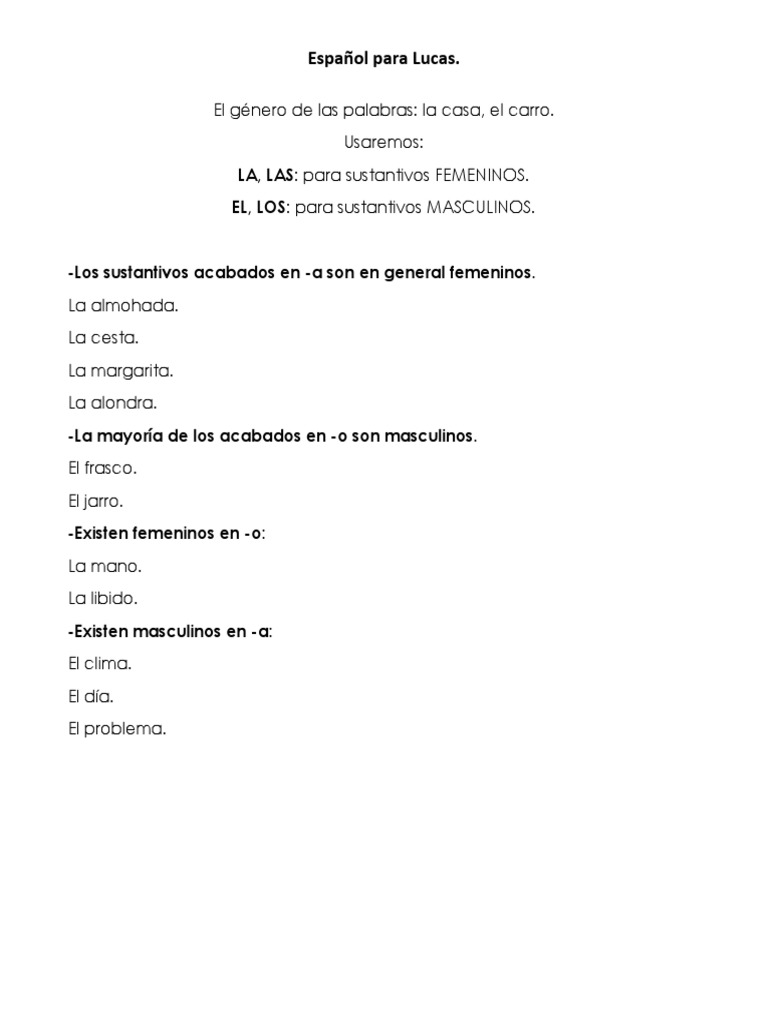 El Género de Las Palabras | PDF | Arte