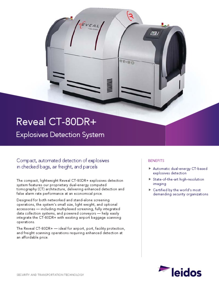 Reveal CT-80DR+: Explosives Detection System | PDF | Ct Scan | Radiography
