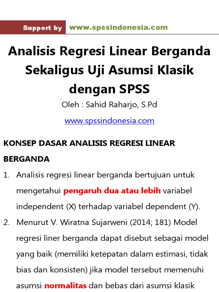 Analisis Regresi Linear Berganda-Asumsi Klasik | PDF