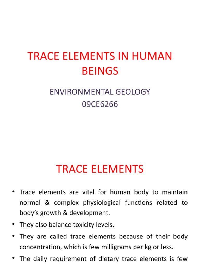 Trace Elements in Human Beings | PDF | Vitamin B12 | Zinc