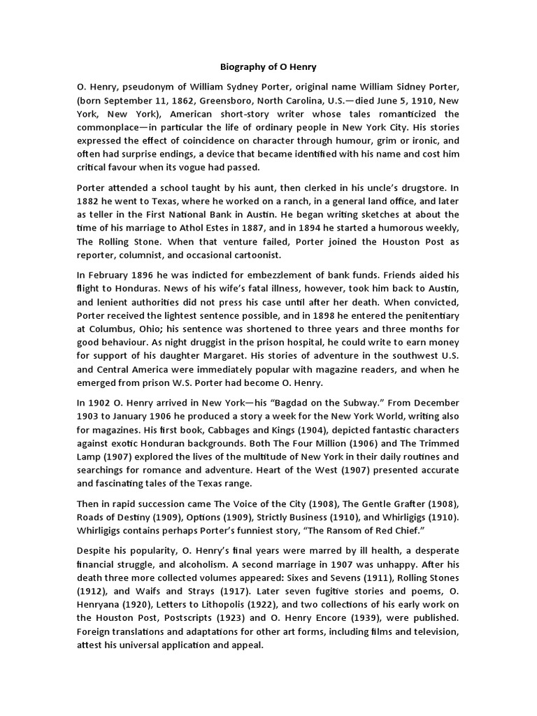 A Life Devoted to His Craft: A Biography of Renowned Short Story Writer ...