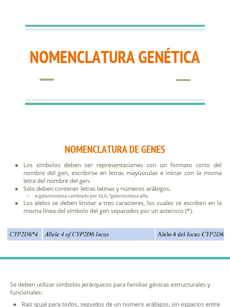 Nomenclatura Genética y Mutaciones | PDF | Adn | Gene