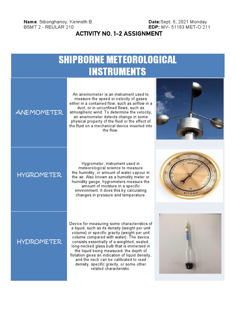 Overview of Shipborne Meteorological Instruments | PDF | Temperature ...