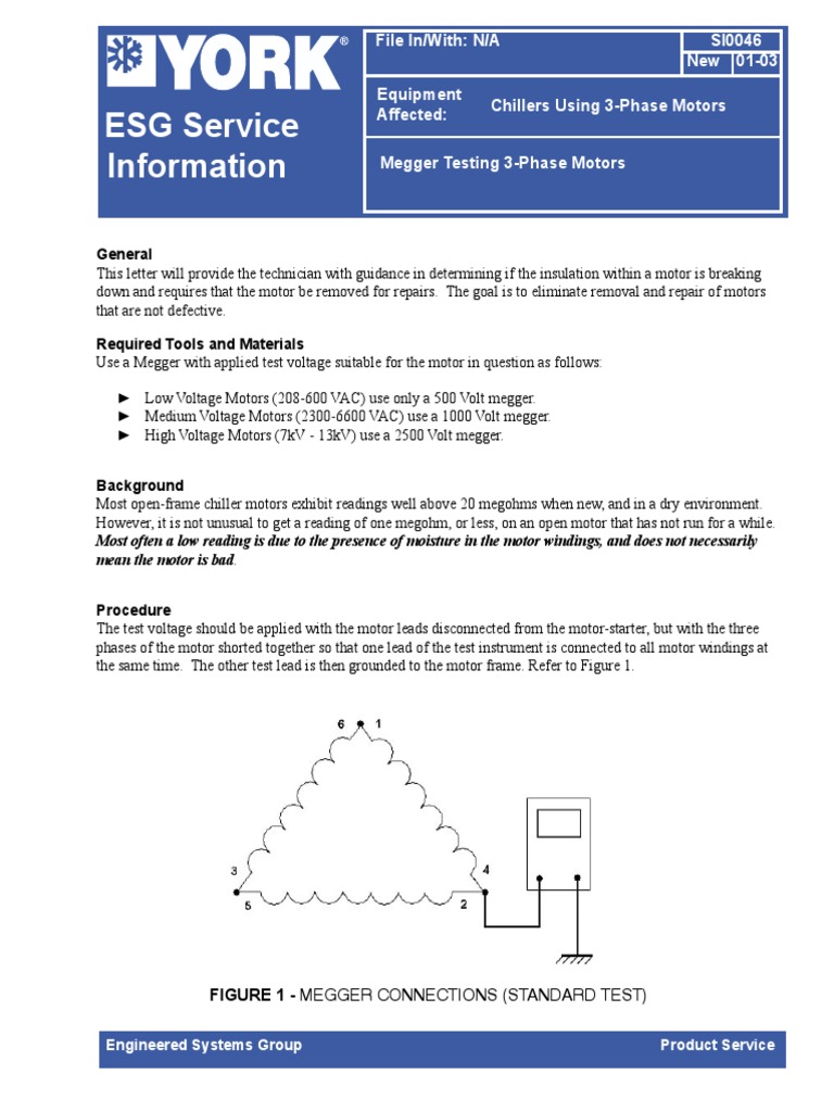 Megger Testing Guide for 3-Phase Motors | PDF | Voltage | Insulator ...