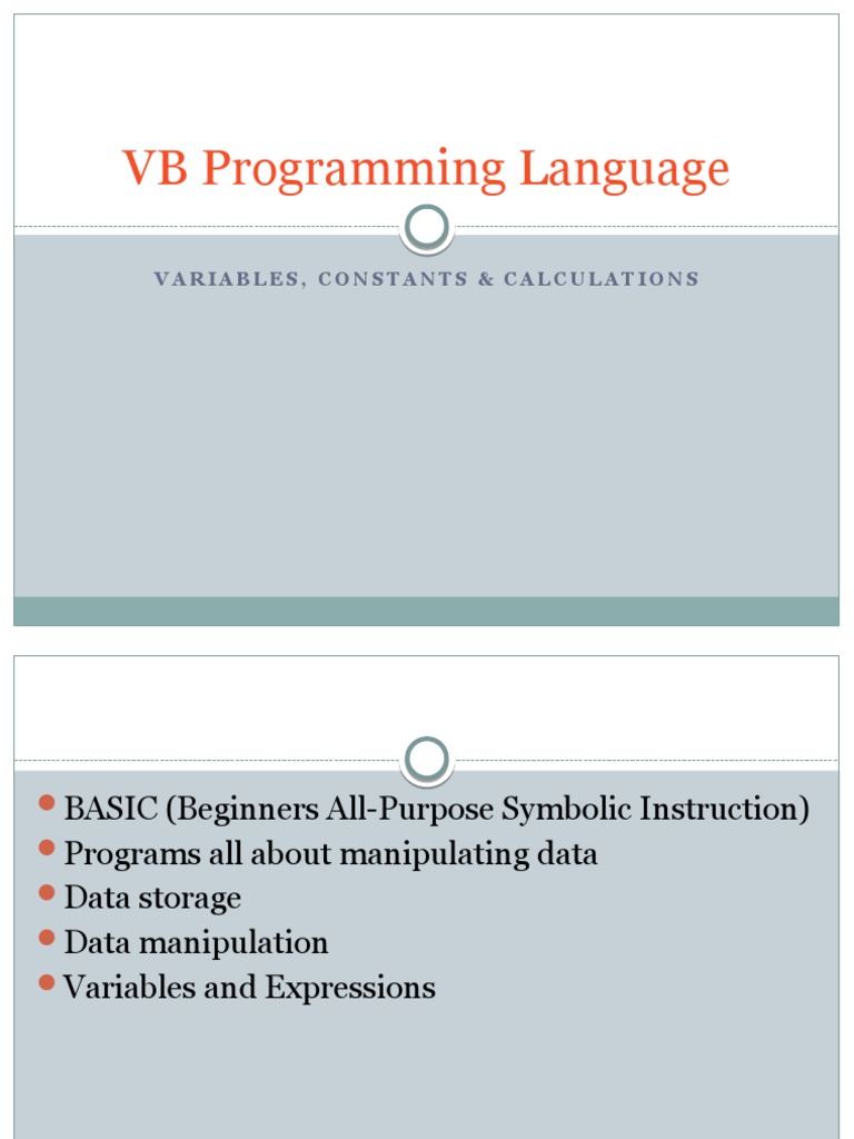Lesson 3 Variables Constants And Calculations Pdf Variable Computer Science Data Type