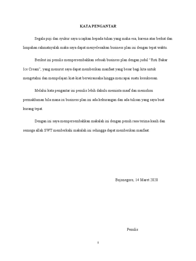 KATA PENGANTAR Dan Daftar Isi Roti Bakar Ice | PDF
