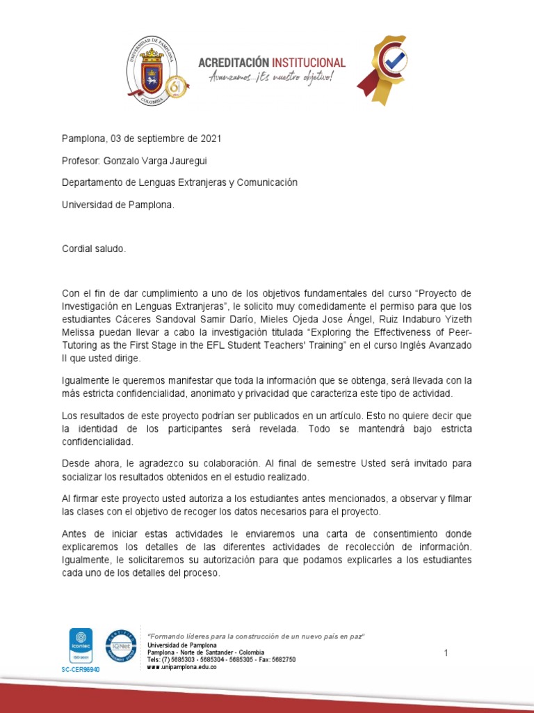 First Contact Letter | PDF