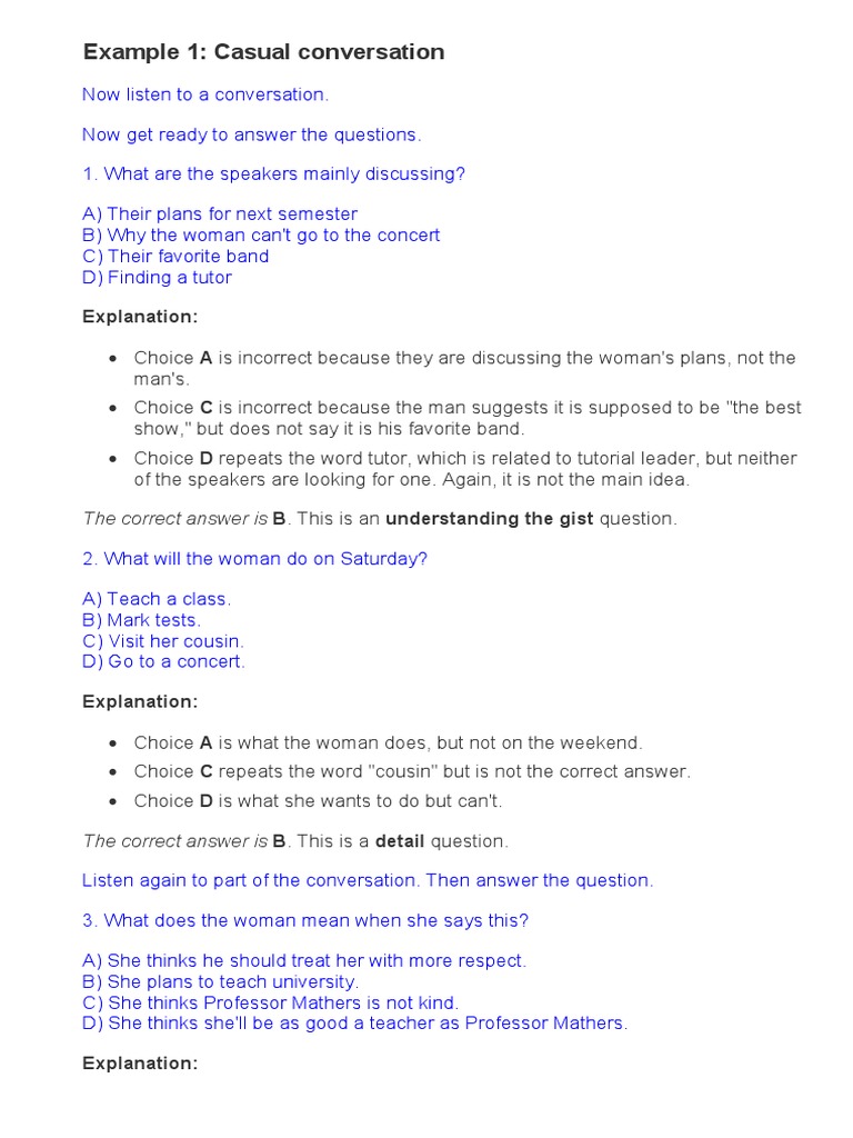 Example 1: Casual Conversation: Explanation | PDF