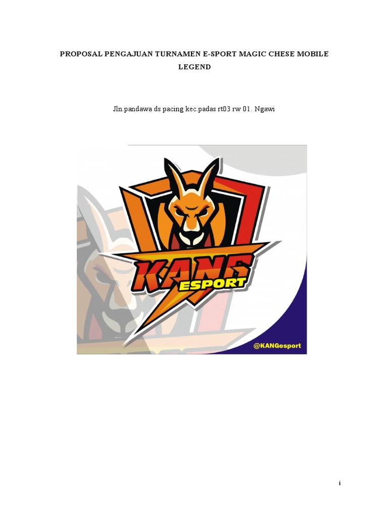 Proposal Pengajuan Turnamen e Sport | PDF