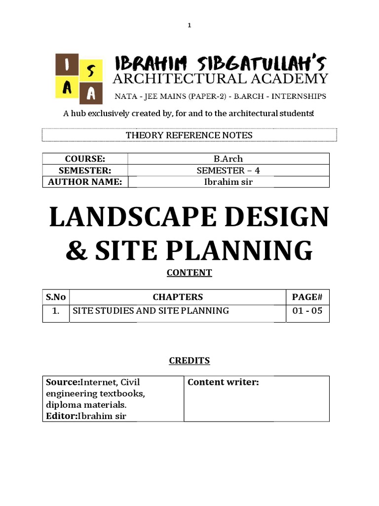 Landscape Design and Site Planning Guide | PDF | Natural Environment ...