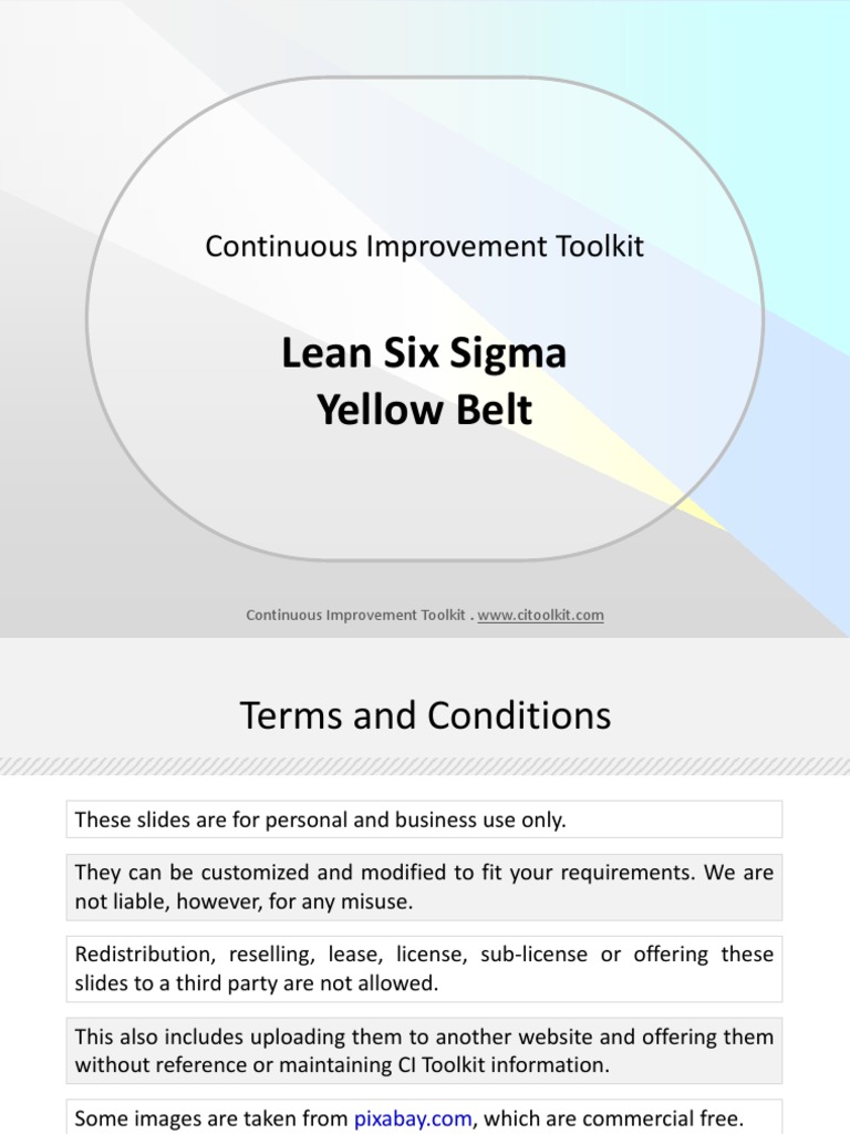 Lean Six Sigma Yellow Belt: Continuous Improvement Toolkit | PDF | Six ...
