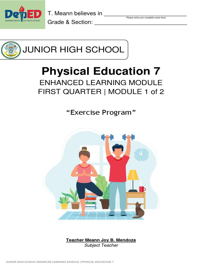 Grade 7 PE Module | PDF | Physical Fitness | Learning