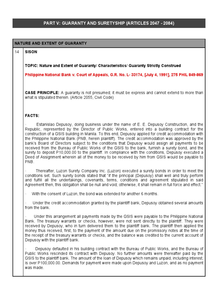 Nature of Guaranty and Suretyship in Law | PDF | Guarantee | Surety