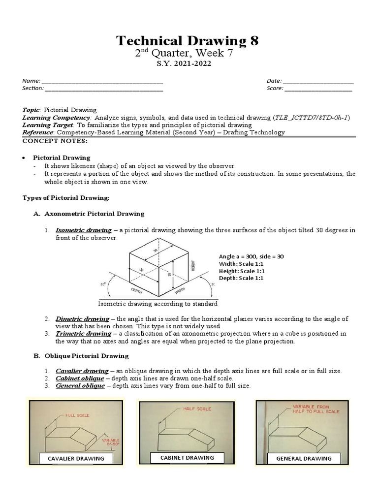 Technical Drawing 8 (Quarter 2 - Week 7) | PDF | Perspective (Graphical) | Geometry