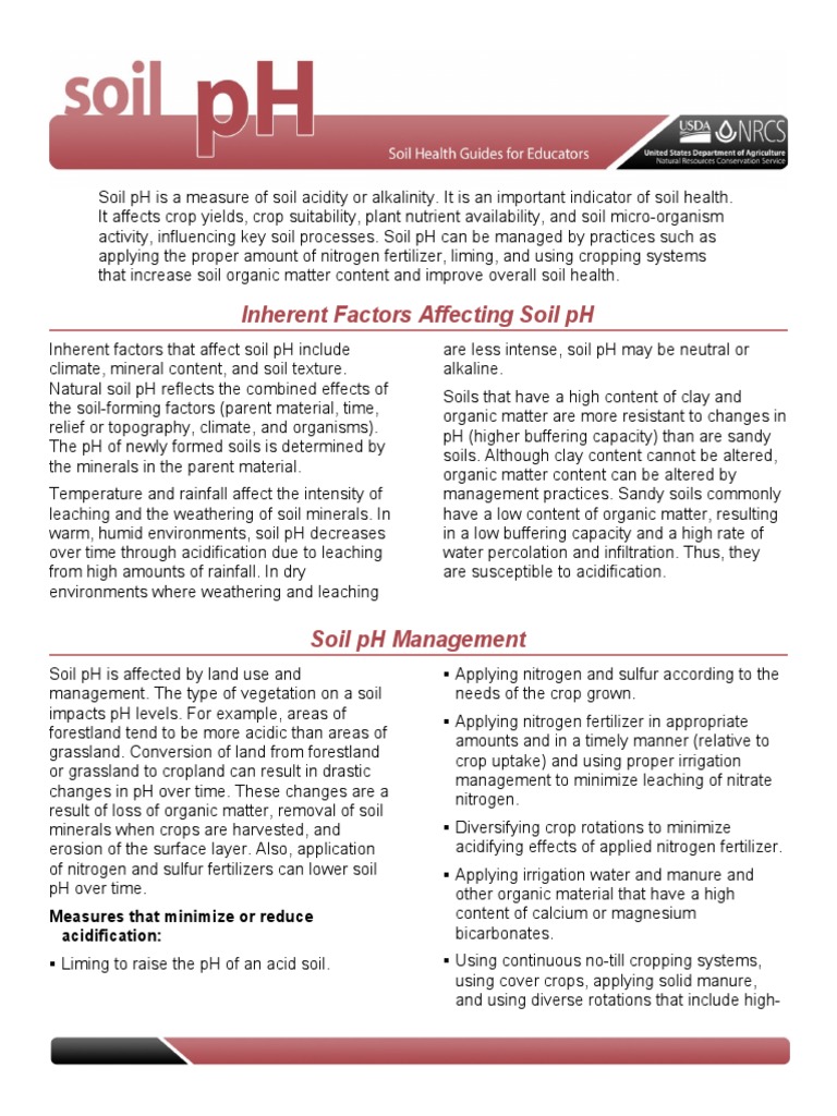 Inherent Factors Affecting Soil PH: Measures That Minimize or Reduce ...