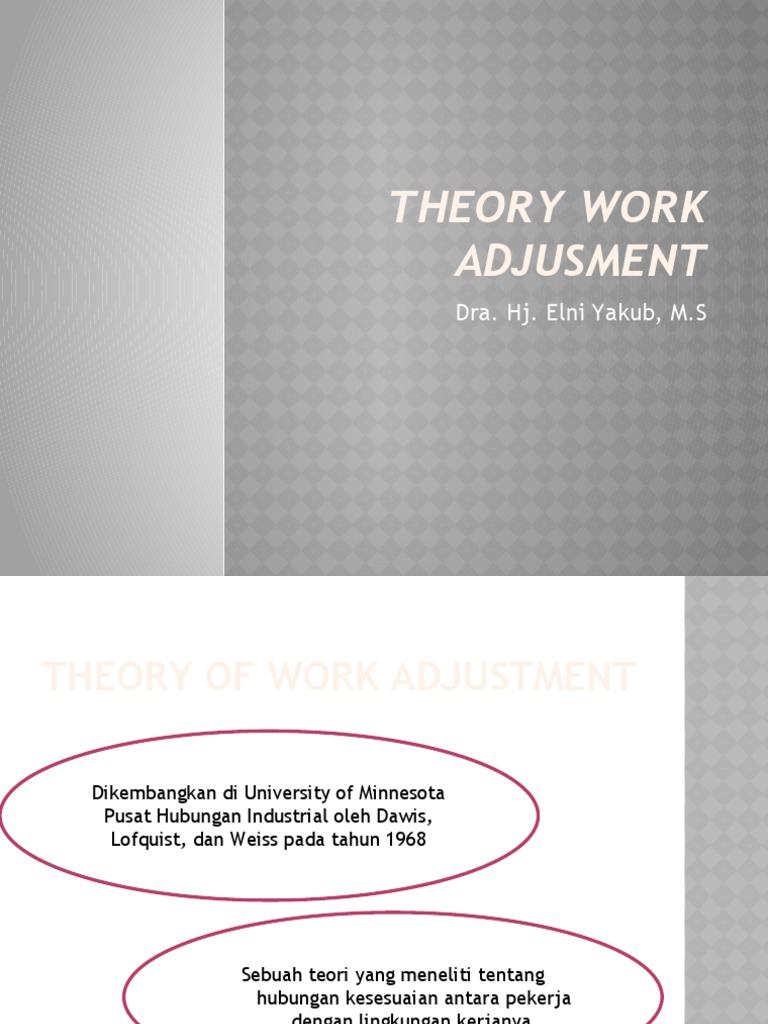 Teori Work Adjusment | PDF