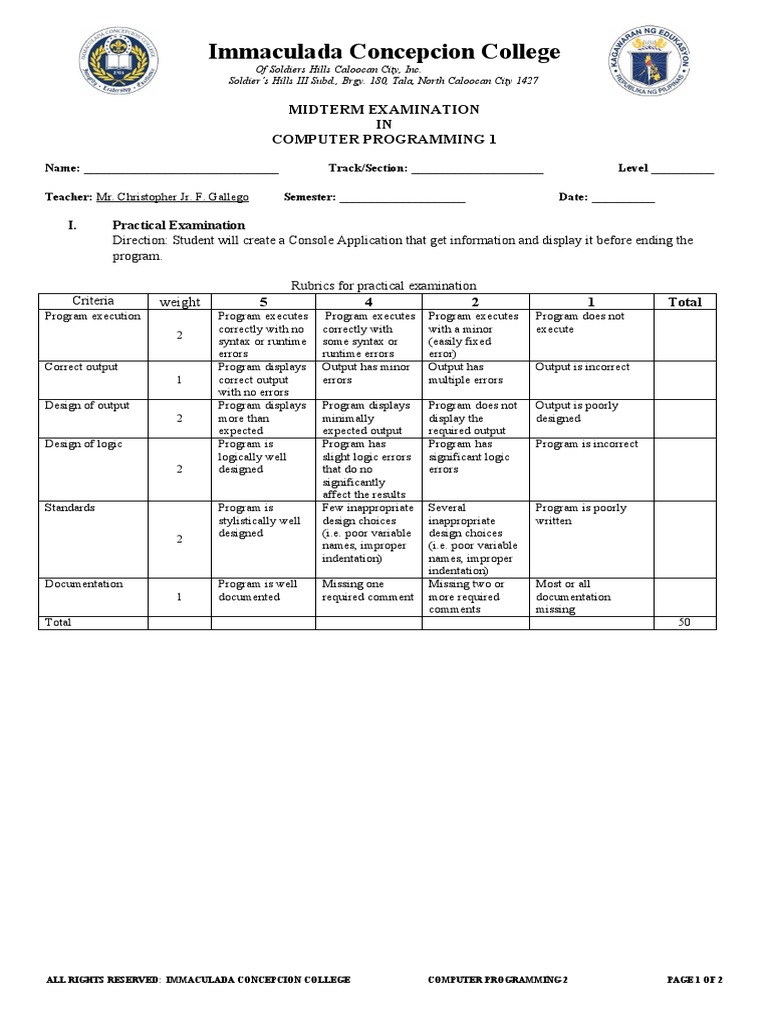 Midterm Comprog 1 | PDF | Information Technology Management ...