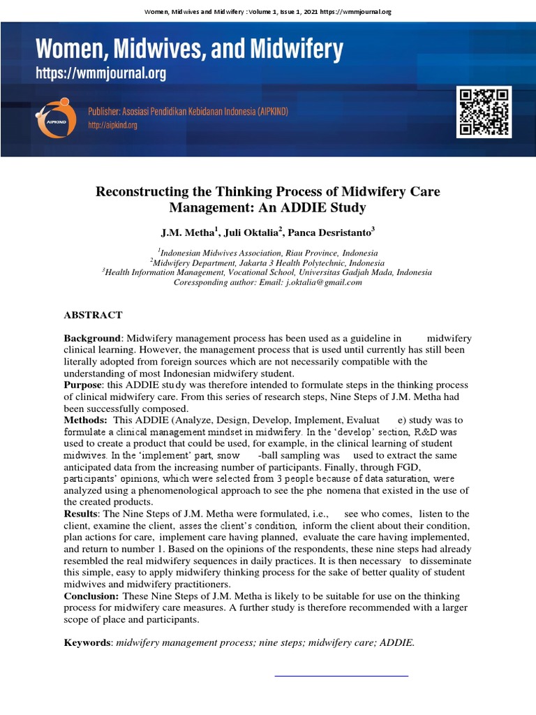 Reconstructing The Thinking Process of Midwifery Care Management: An ...