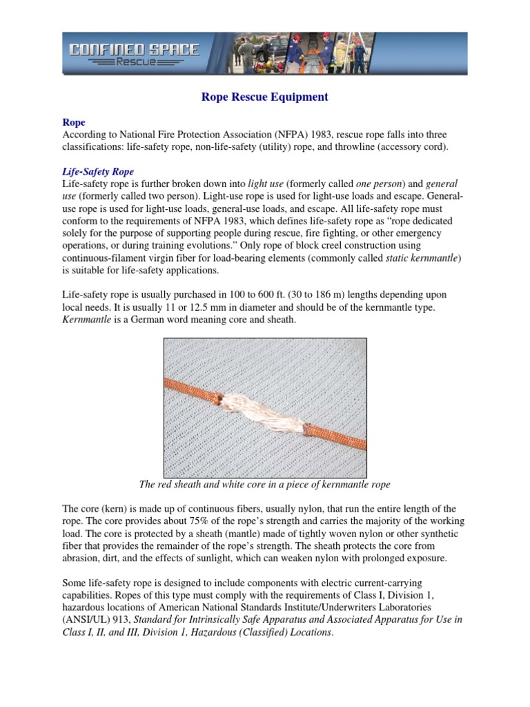 Rope Rescue Equipment | PDF | Rope | Knot